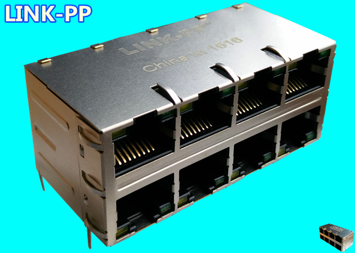 RM4-11NADV1F 2x4 Ports Stackable Jack LPJ47408AHNL 10 / 100Base-T W / LEDs