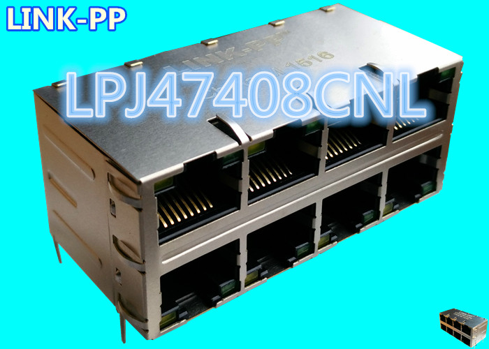 LPJ47408CNL Stackable Jack 2x4 Port Rj45 With 10 / 100Base-T Magnetic