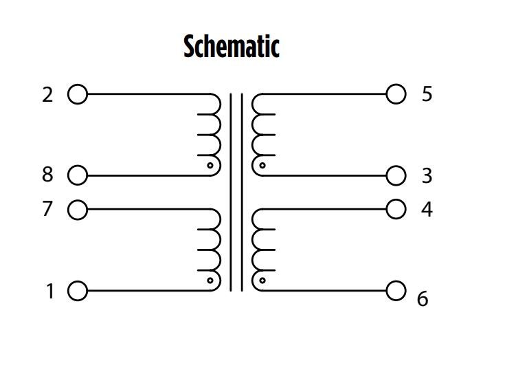 TC1000 1G BASE-T SINGLE Port 8PIN SMT ETHERNET TRANSFORMER