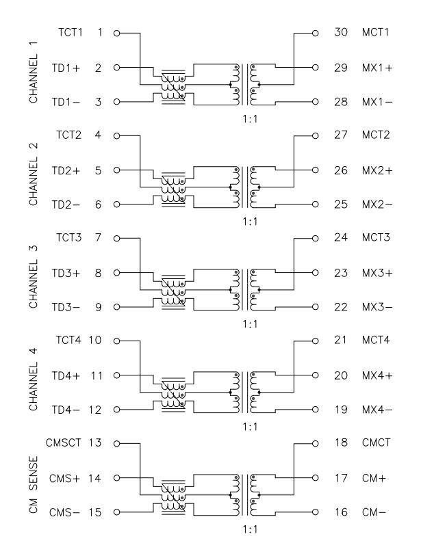 HX7137NL 10G BASE-T Single Port 30PIN Lan TRANSFORMER Modules