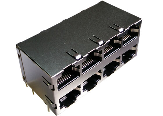 0833-2X4R-59-F Stacked 2x4 Conn Magjack 8Port 100 Base-T Rj45 Shielded ...