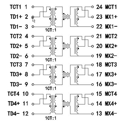 Pulse H5007NL Ethernet Isolation Transformer Single Port SMT Gigabit Lan Magnetics