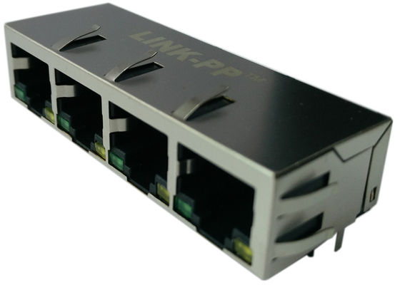 HFJ14-1G11ER-L11RL Multi-port 1x4 Tab-Down Ganged Gigabit RJ45 Connector