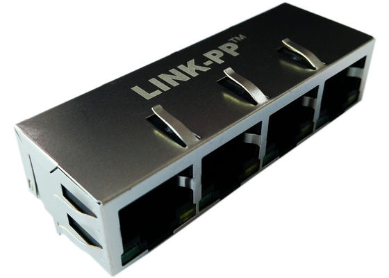 Modular Jack RJ45 1x4 Tab-Down 1000Base-T Connector HFJ14-E1G16ER-L11RL