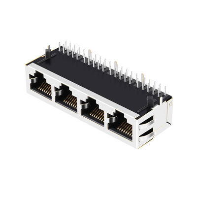 HFJ14-1G01ERL 1x4 RJ45 Connector With 1000 Base-T Magnetic Modules