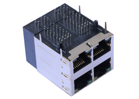 JXC0-0376NL 2x2 Multi-port RJ45 Side Entry PCB Jack With Shield