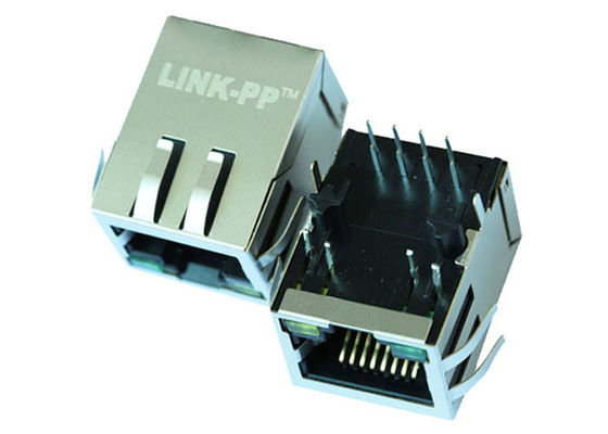 Single Port Magnetic POE RJ45 Pinout LPJP4320GENL With Shield EMI Tabs