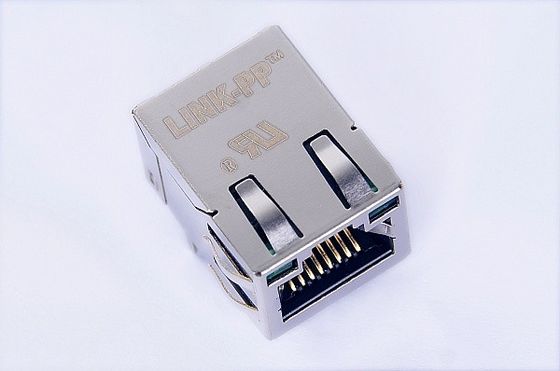 Tab Up Magnetic RJ45 Jack , Single Port Stacked RJ45 PCB Connector 0817 ...