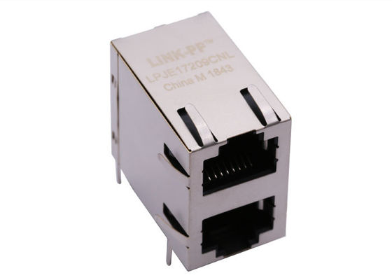 E6588-G52165-L Stacked RJ45 MOD JACK 8P8C 2x1 Shielded LPJE17209CNL