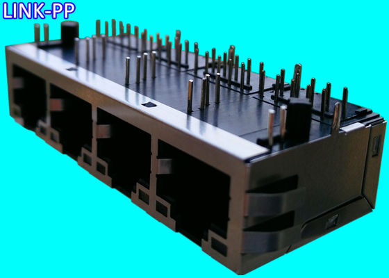 4 Port Gigabit Rj45 Mag Jack LPJG49837A31NL Shield With LEDs Industry ...
