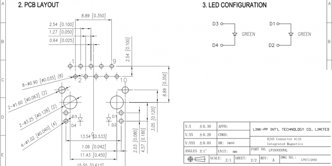 Single Port POE RJ45 Connector Side Entry Shielded XMH-01-5-PL2-111-1P0