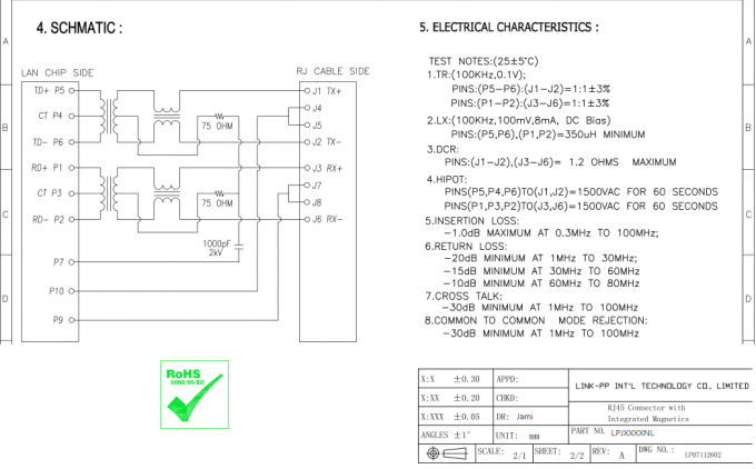 Single Port POE RJ45 Connector Side Entry Shielded XMH-01-5-PL2-111-1P0
