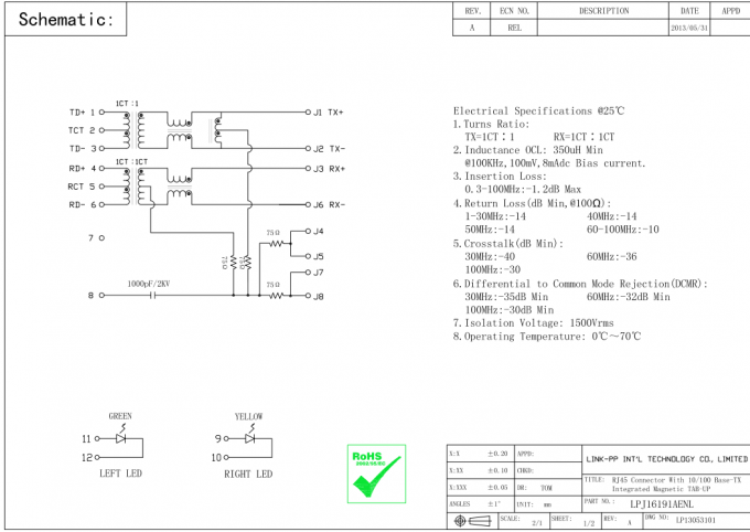 46F-12023GYD2NL RJ45 Single Port LPJ16191AENL Ethernet Analog Input Modules