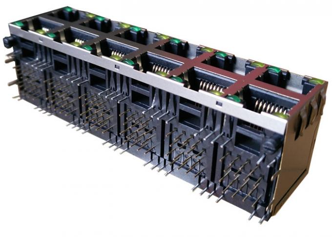 2-1840251-4 Stacked 2x6 RJ45 Modular Jack Gigabit Magnetic POE+ LED 2 ...