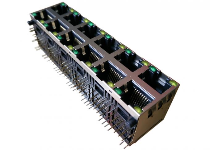 1840257-7 Stacked Rj45 Connectors 2x6 MAG45 Gigabit Ground SHIELD 1 ...