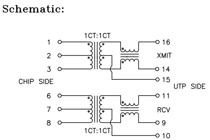 XFATM9B 10/100 Base-T Magnetic Module FE LAN Transformer 16Pins