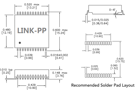 TG111-S001J24RL Discrete Lan Transformer TG111-E001J24RL 1000Base-T ...