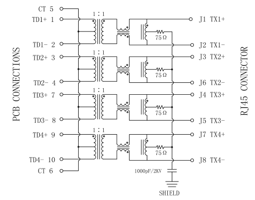 LJ-640B10-41-F Rj-45 Jack 1000Base-T Magnetics PCIE-G41A2 Gigabit ...