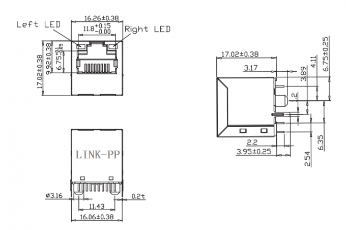 ALLIED ARV11-3832 Vertical RJ45 Jack 100/1000 Base-T Gigabit Ethernet