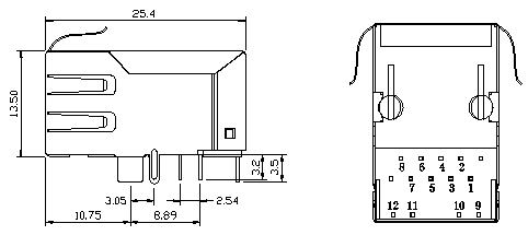 SI-50170-G RJ45 Modular Jack Tab-up ATA6616C-P3QW-1 Embedded IP-PBX
