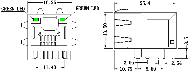 Lan Connectors Rj45 With Led Activity SI-50237-F Belfuse 10/100BT Connector