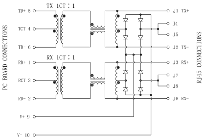 LPJ0049A76NL Rj45 Jack Cross 1-6605310-1 , With 8 Diodes,LED Buit in ...
