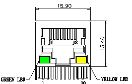 RB1-946BAK1A RJ45-Connector Ethernet 1x 10/100/1000Mbps Gigabit Network