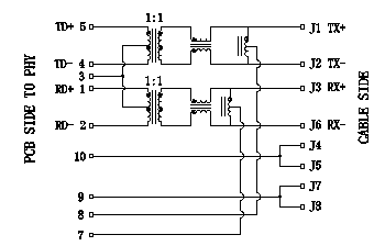 RB1-125BHQ1A Rj45 Power Over Ethernet With Integrated Magnetics 10 ...
