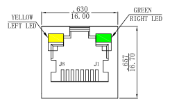 10/100/1000 Base - T Vertical RJ45 Jack