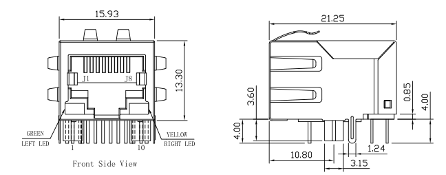1-2301994-0 Industrial RJ45 Magjack With Integrated Magnetics