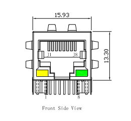 MIC24011-0101T-LF3 Connector Rj45 With Magnetics Transformer 10/100 Base-T