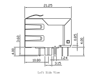MIC24011-0101T-LF3 Connector Rj45 With Magnetics Transformer 10/100 Base-T