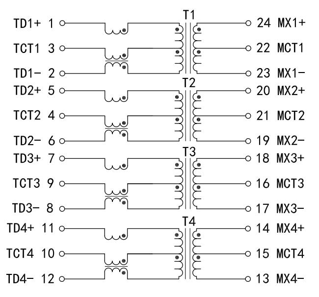 TG111-S12NYNRL Gigabit Ethernet Transformer 1000Base-T Magnetic Module ...