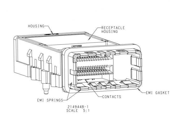 2149448-1 Through Hole 84 Position CXP Cage Connector