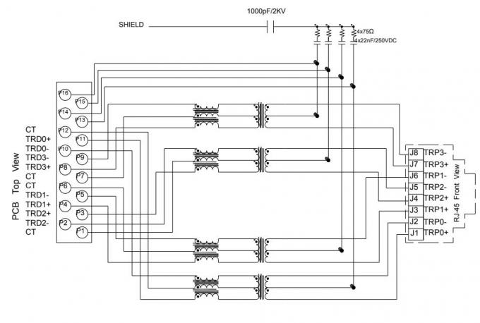 56F-1801DDD2NL 2.5G BASE-T POE+ 1X1 Port RJ45 MagJack 16pin Tab UP With ...