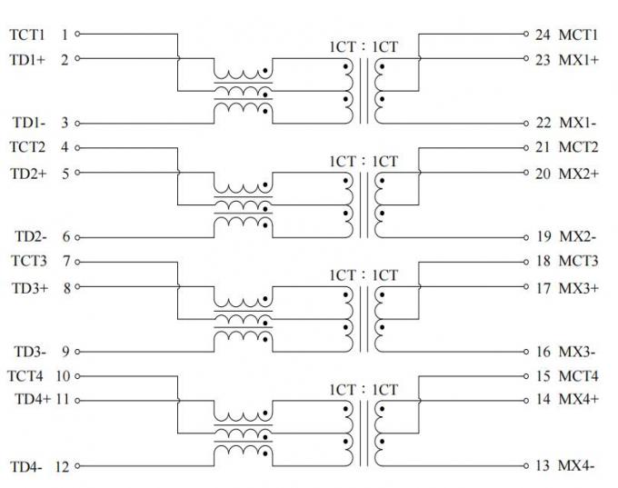 L22N010-0 2.5G Base - T 1 Port Ethernet Magnetic Transformer Lan Filter