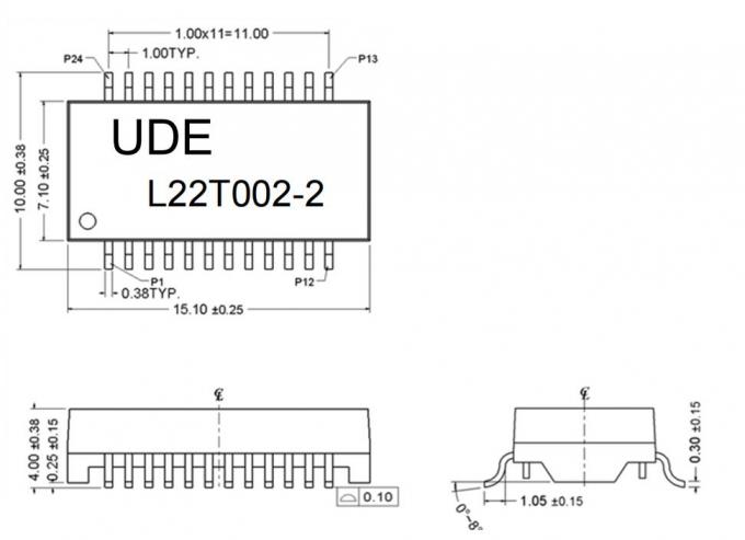 L22T002-2 Single Port Magnetic Transformer 1000 Base - T LAN Filter ...