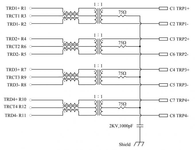 UDE RV8-ZZ-0026 Compatible LINK-PP 10G Base-T Vertical Rj45 Magjack ...