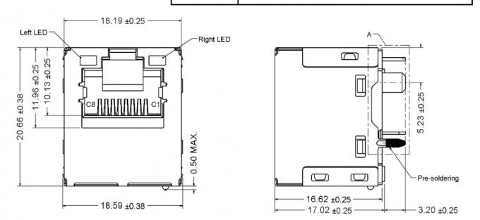UDE RV8-ZZ-0026 Compatible LINK-PP 10G Base-T Vertical Rj45 Magjack ...