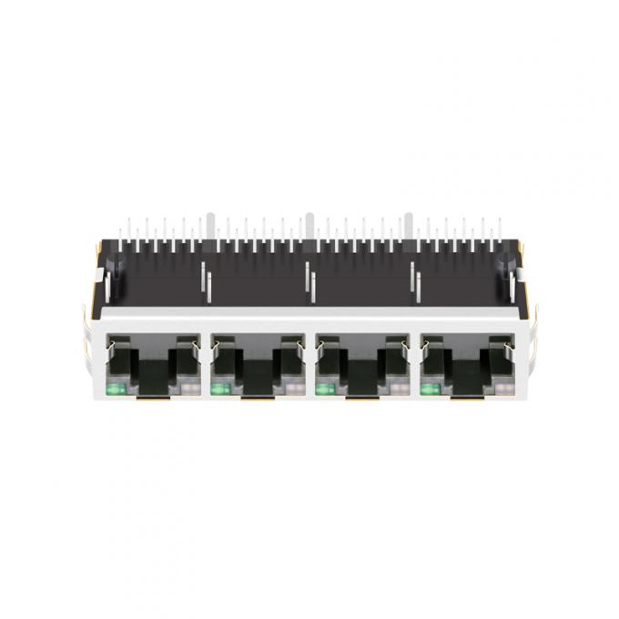 LPJG48831A52NL Quad Port RJ45 Connector With Integrated Magnetic